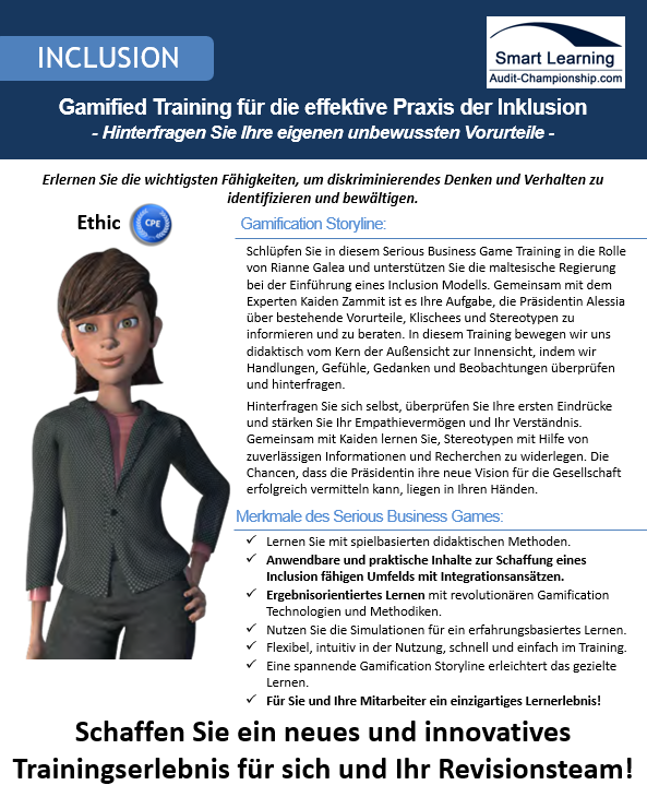 INCLUSION, Serious Business Game, Gamified Training, Audit Championship